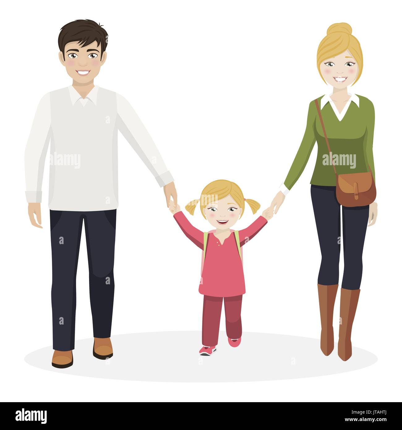 Cartoon Pics Of A Girl And Her Parents Parents Cartoon Stock Photos,