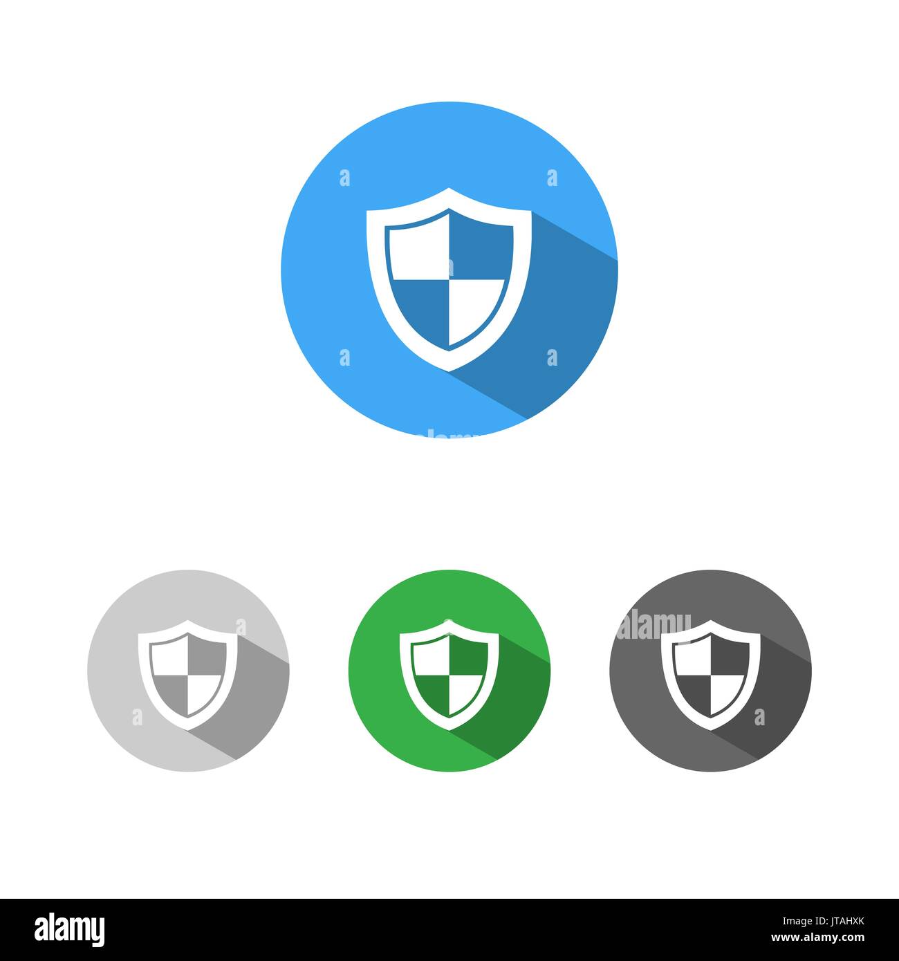High security shield icon with shade on colored buttons Stock Vector ...