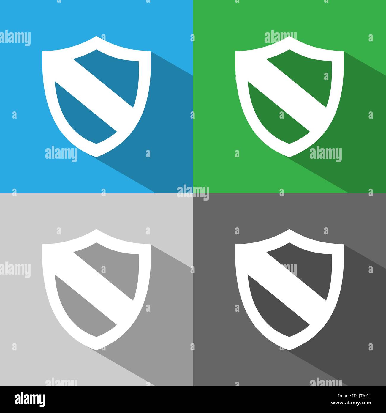 Protection shield icon with shade on colored backgrounds Stock Vector ...