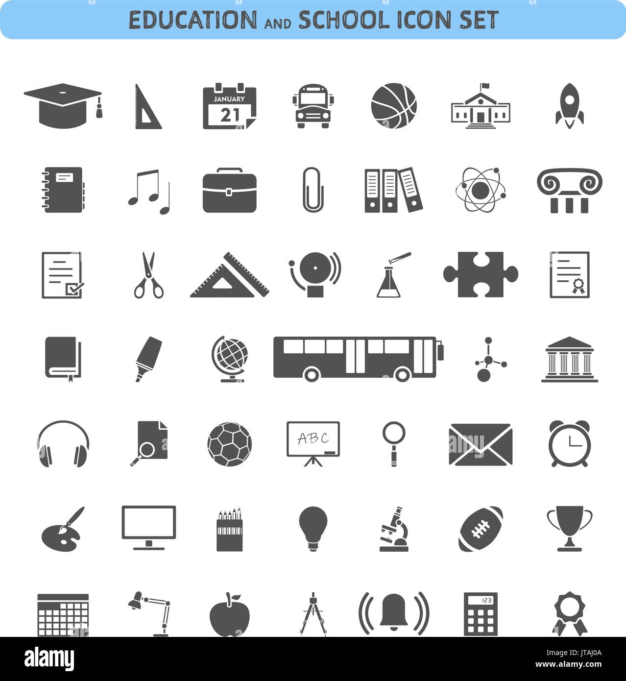 School and education icon set Stock Vector Image & Art - Alamy