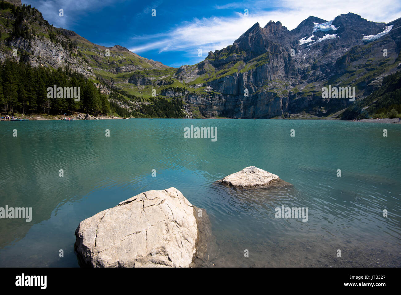Lake Oeschinen in Switzerland Stock Photo - Alamy