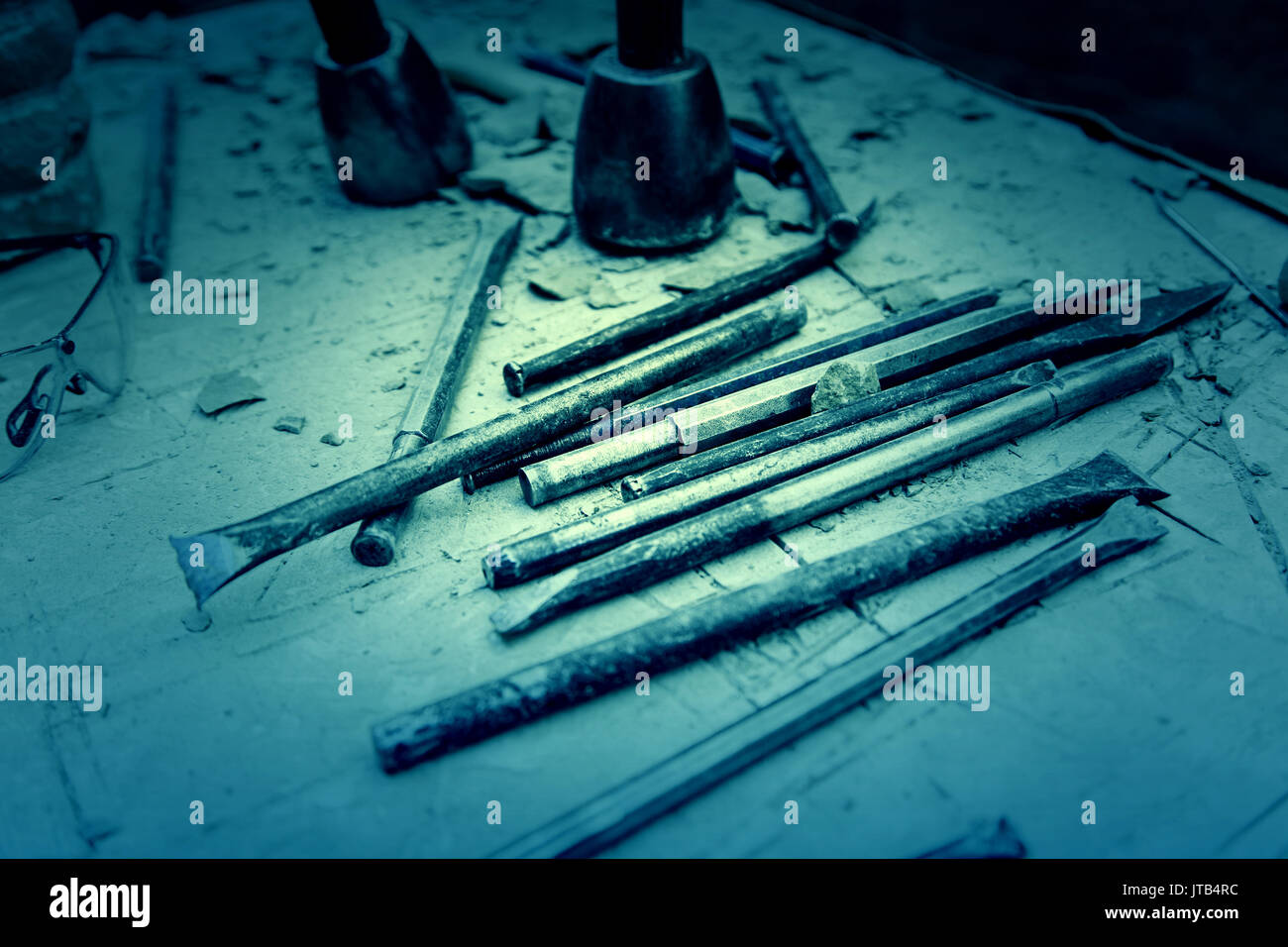 Stone carving tools detail tools hi-res stock photography and images ...