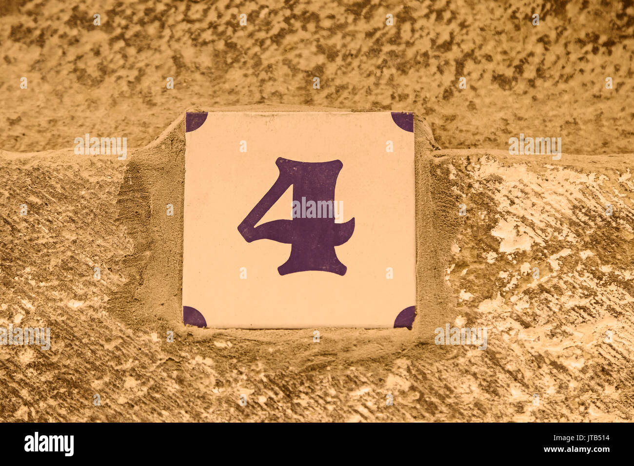 Number four, detail of an even number, information and indication Stock ...