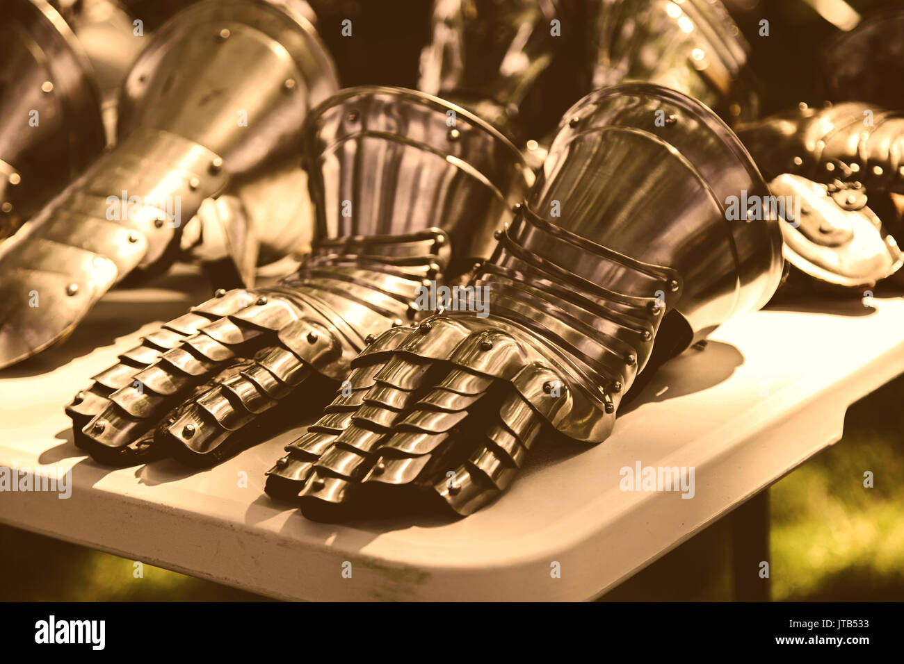 Medieval armor, detail of an ancient armor of war and protection ...