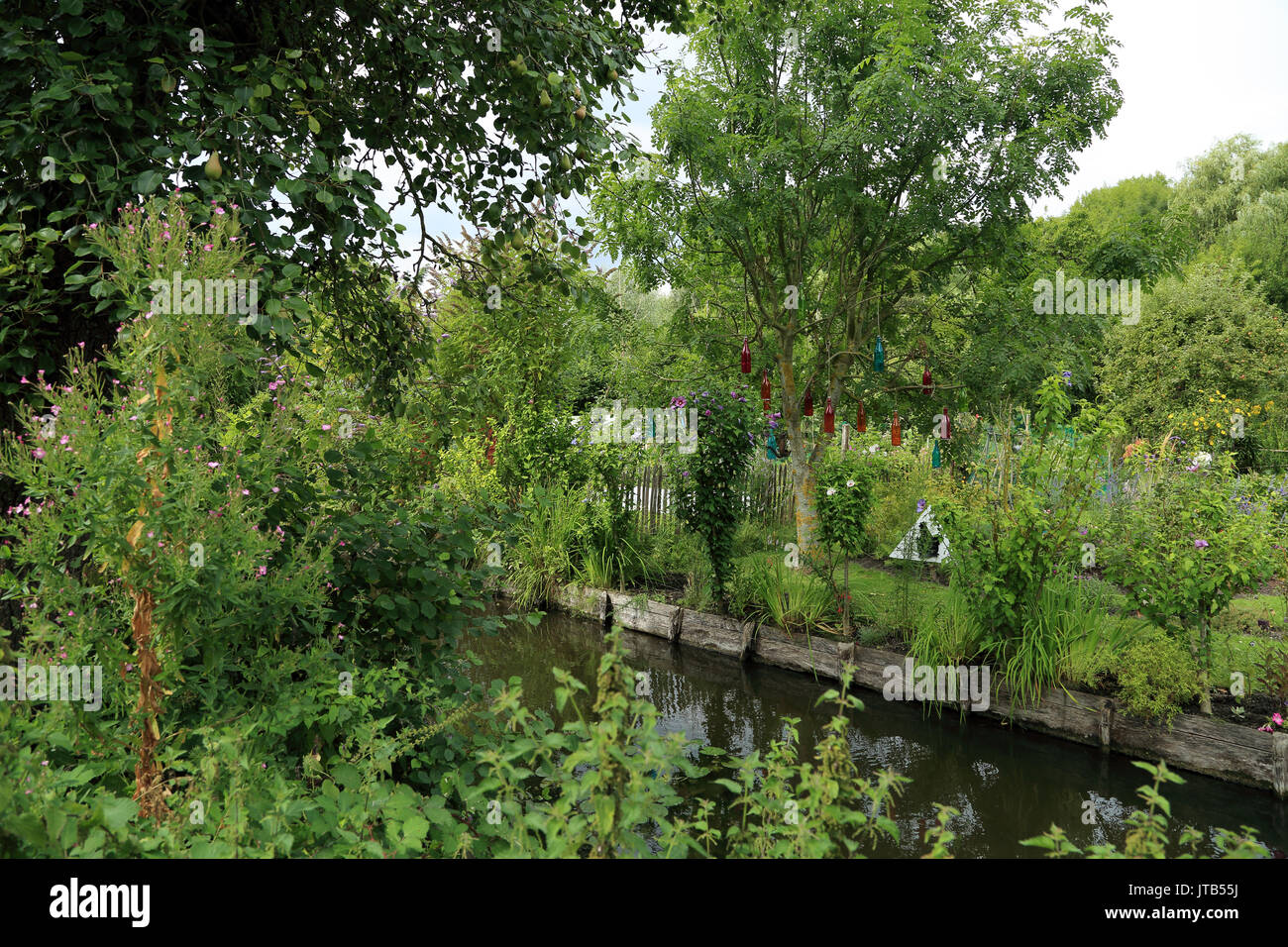 canal and gardens at Les Hortillannages in Amiens, Somme, Hauts de ...