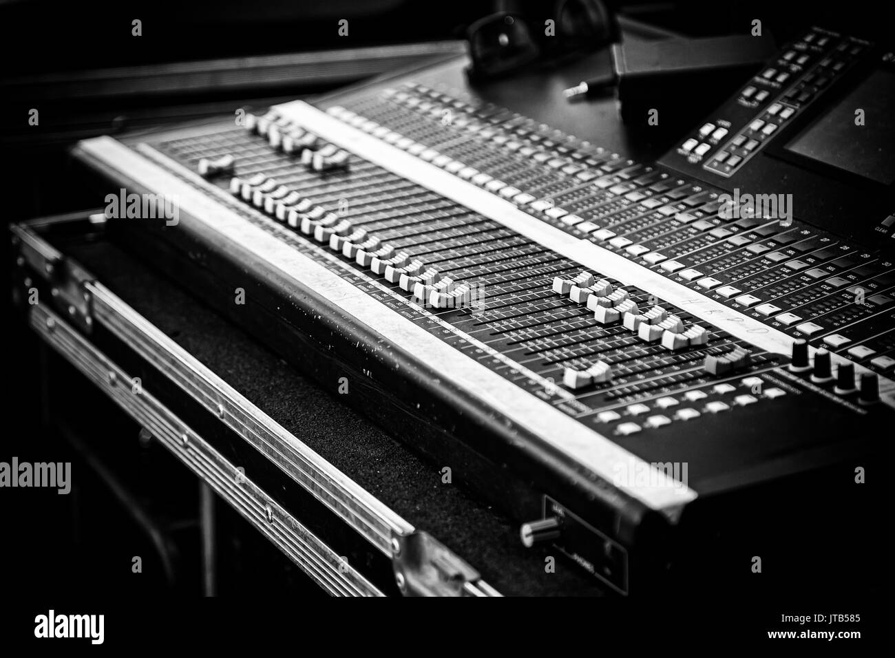 Professional mixer, musical control detail, party and concert, fun ...