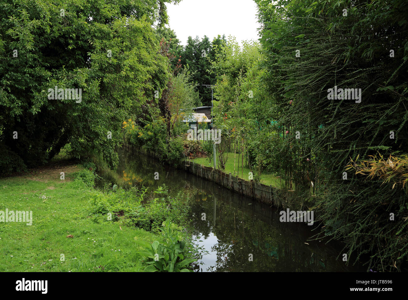 canal and gardens at Les Hortillannages in Amiens, Somme, Hauts de ...