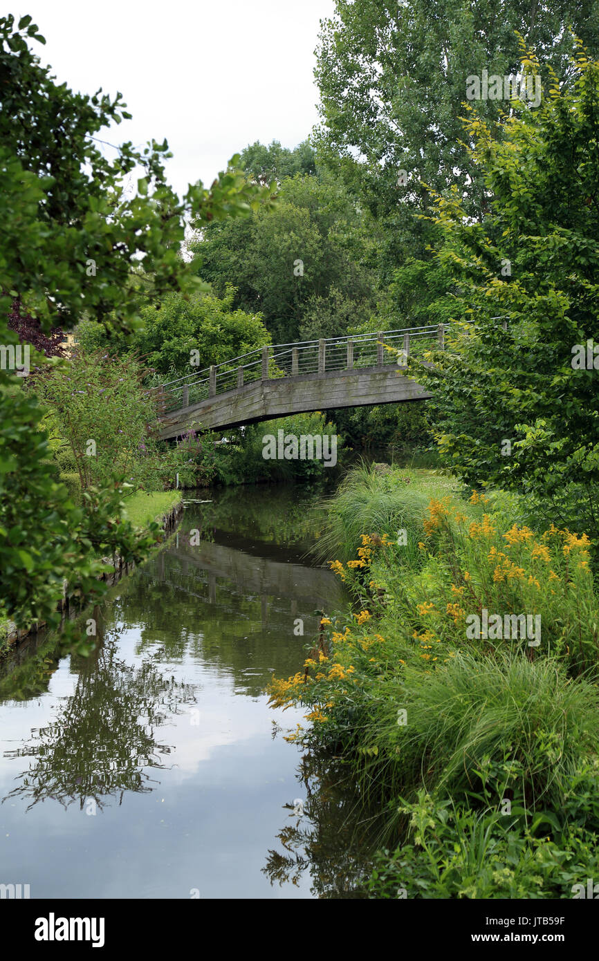 canal and gardens at Les Hortillannages in Amiens, Somme, Hauts de ...