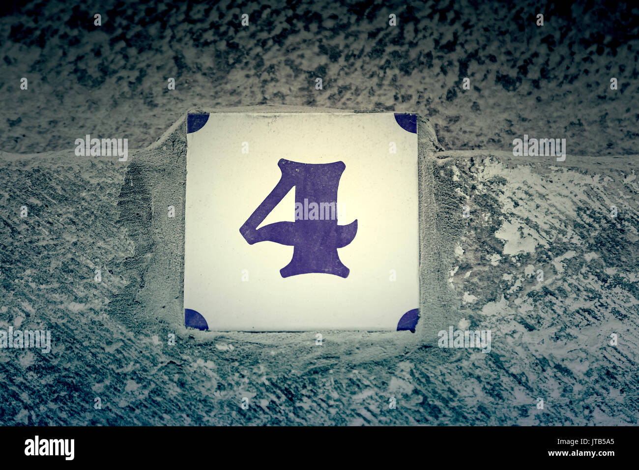 Number four, detail of an even number, information and indication Stock ...
