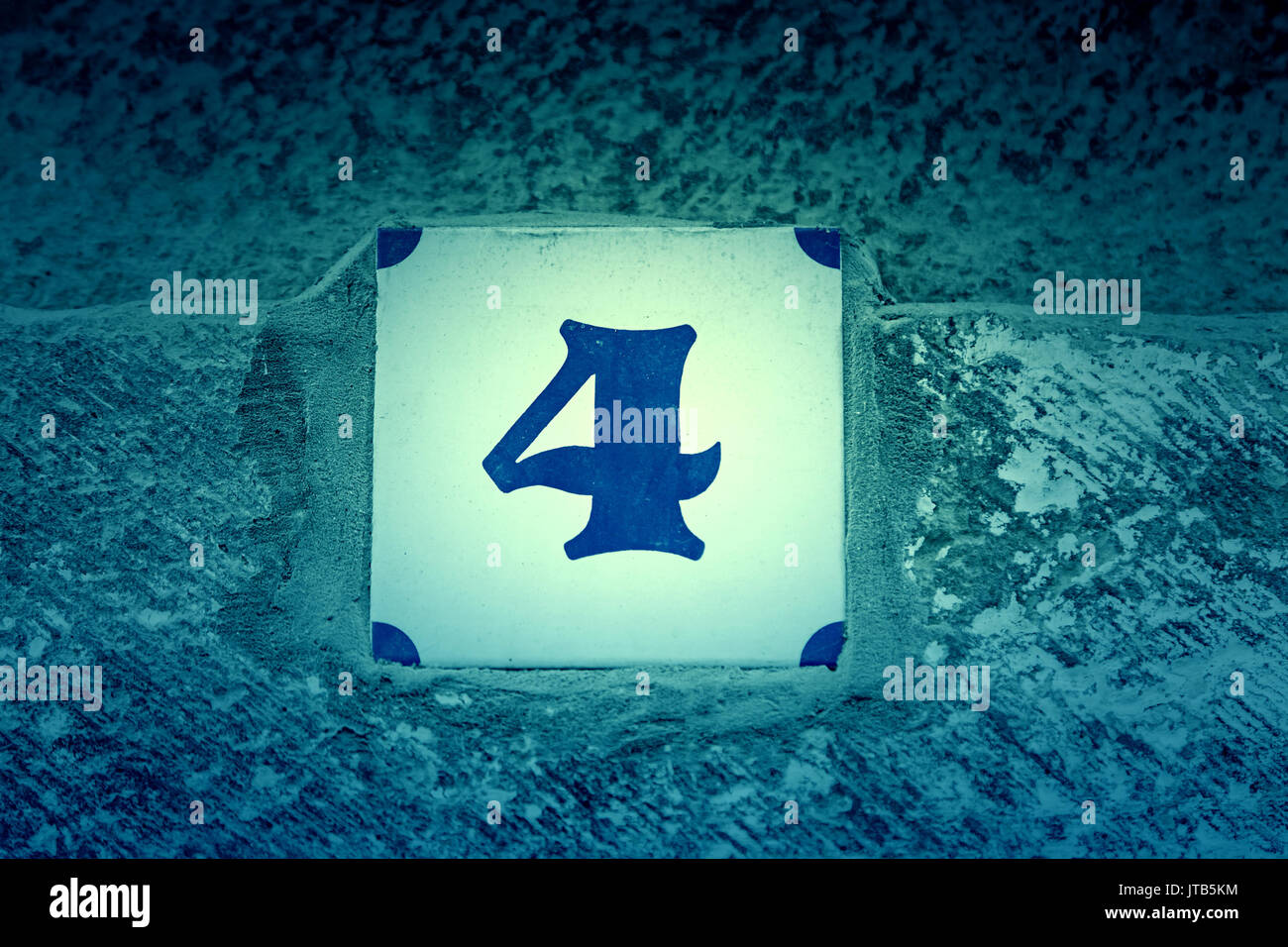 Number four, detail of an even number, information and indication Stock ...