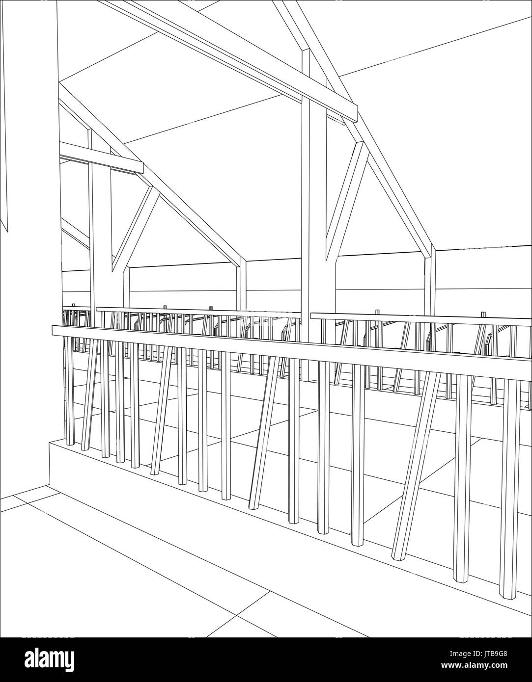 Building construction site black white Stock Vector Images - Alamy