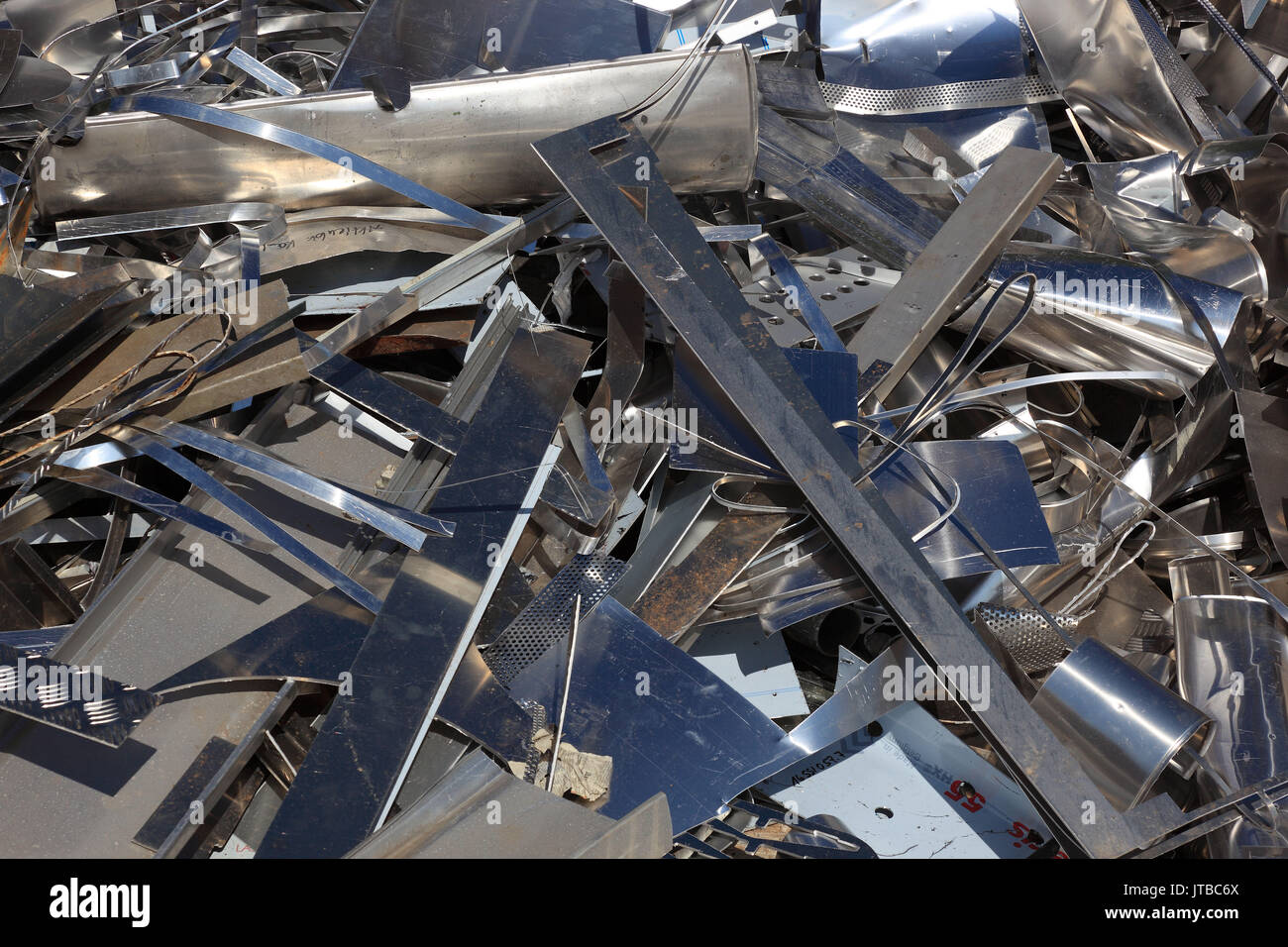 Scrap yard, metal rubbish stock in a recycling company, Schrottplatz ...