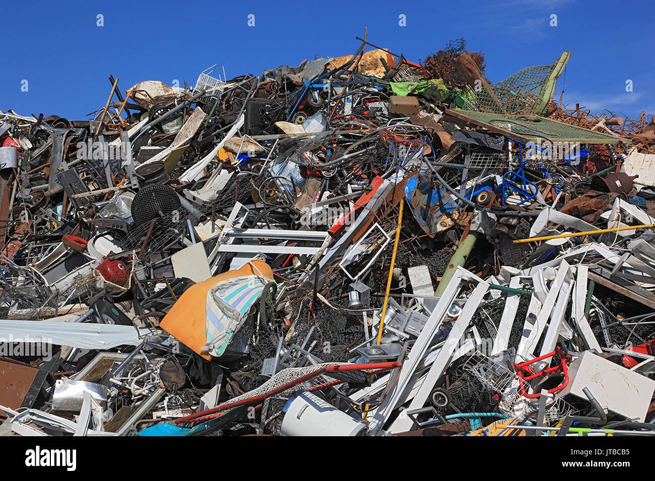 Scrap yard, metal rubbish stock in a recycling company, Schrottplatz ...