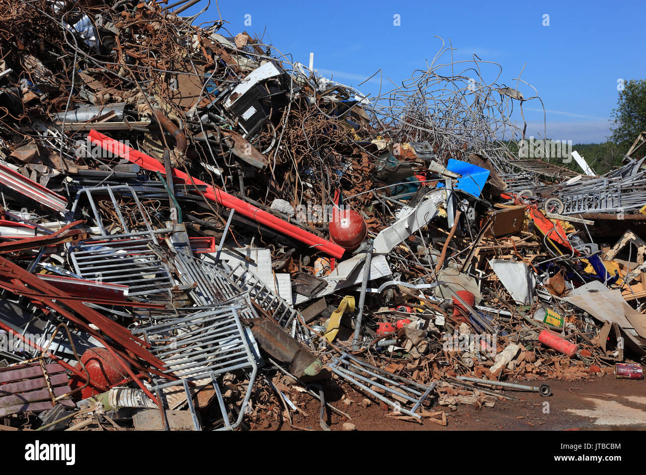 Scrap yard, metal rubbish stock in a recycling company, Schrottplatz ...