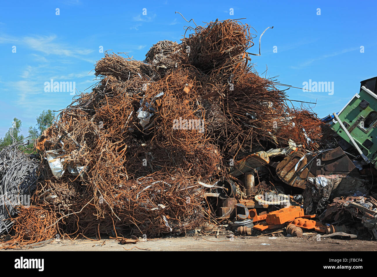 Scrap yard, scrap metal on waste dump in a recycling company ...