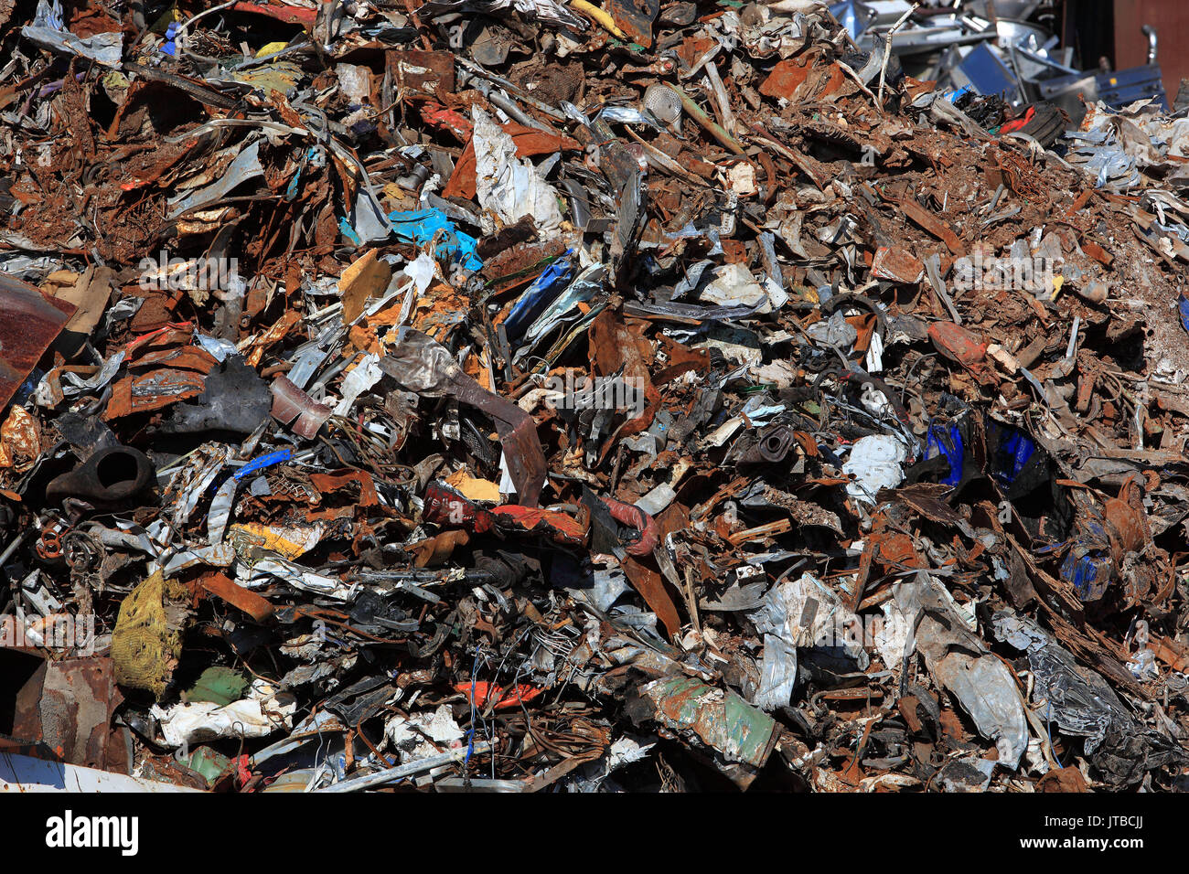 Scrap yard, scrap metal on waste dump in a recycling company ...