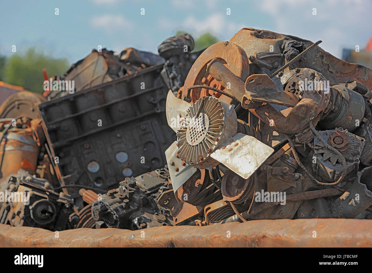 Scrap yard, scrap metal on waste dump in a recycling company ...