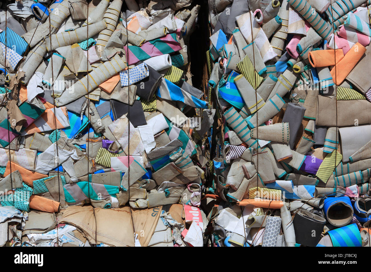 stock of waste paper to the recycling in a recycling company, Lager von ...