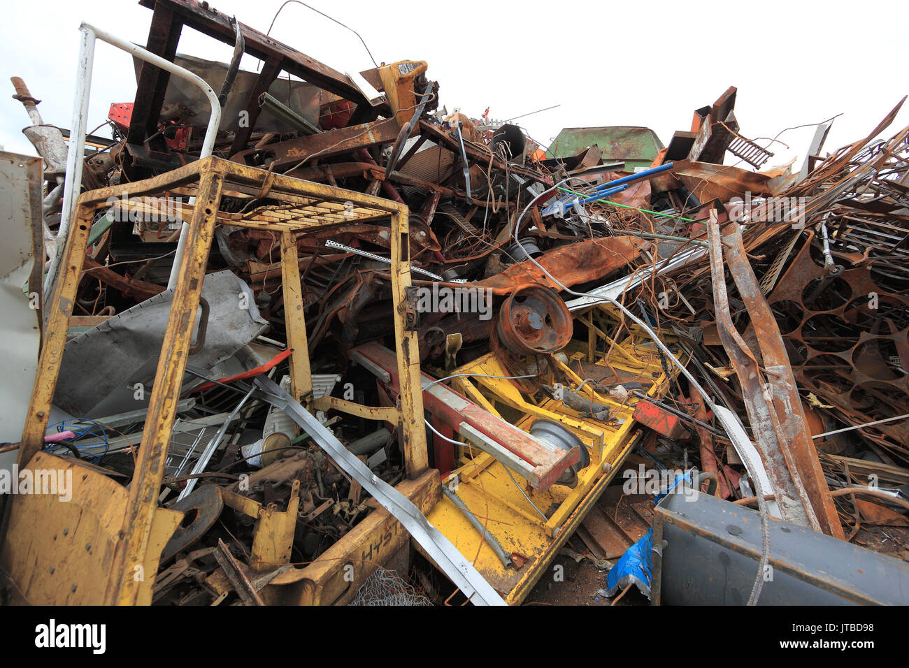 Scrap yard, waste dump with scrap metal and scrap metal in a recycling ...