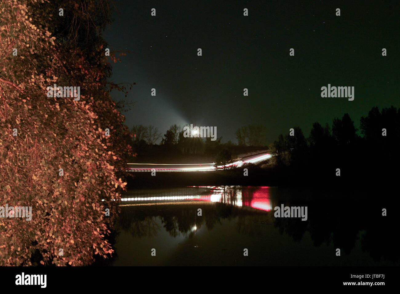 Dark forest road night hi-res stock photography and images - Alamy