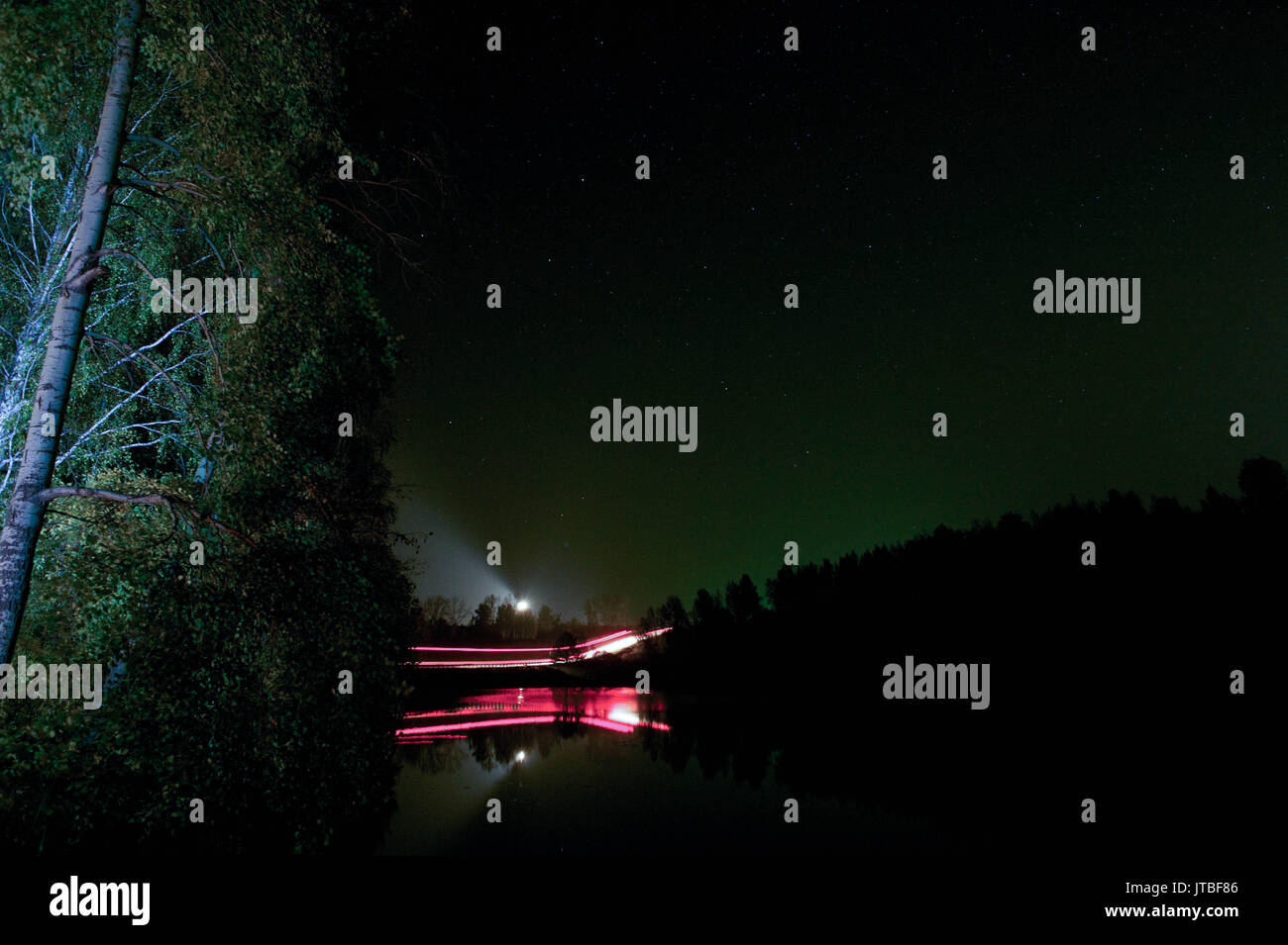 Dark forest road night hi-res stock photography and images - Alamy