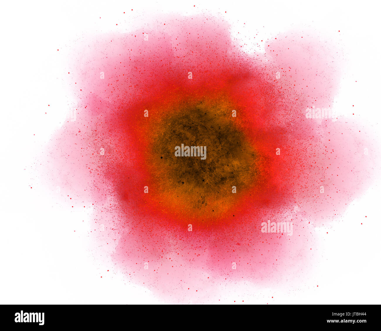 Abstract, red explosion of fire against white background Stock Photo ...