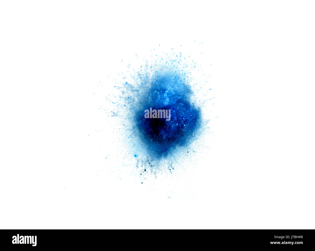 Abstract, blue explosion of fire against white background Stock Photo ...
