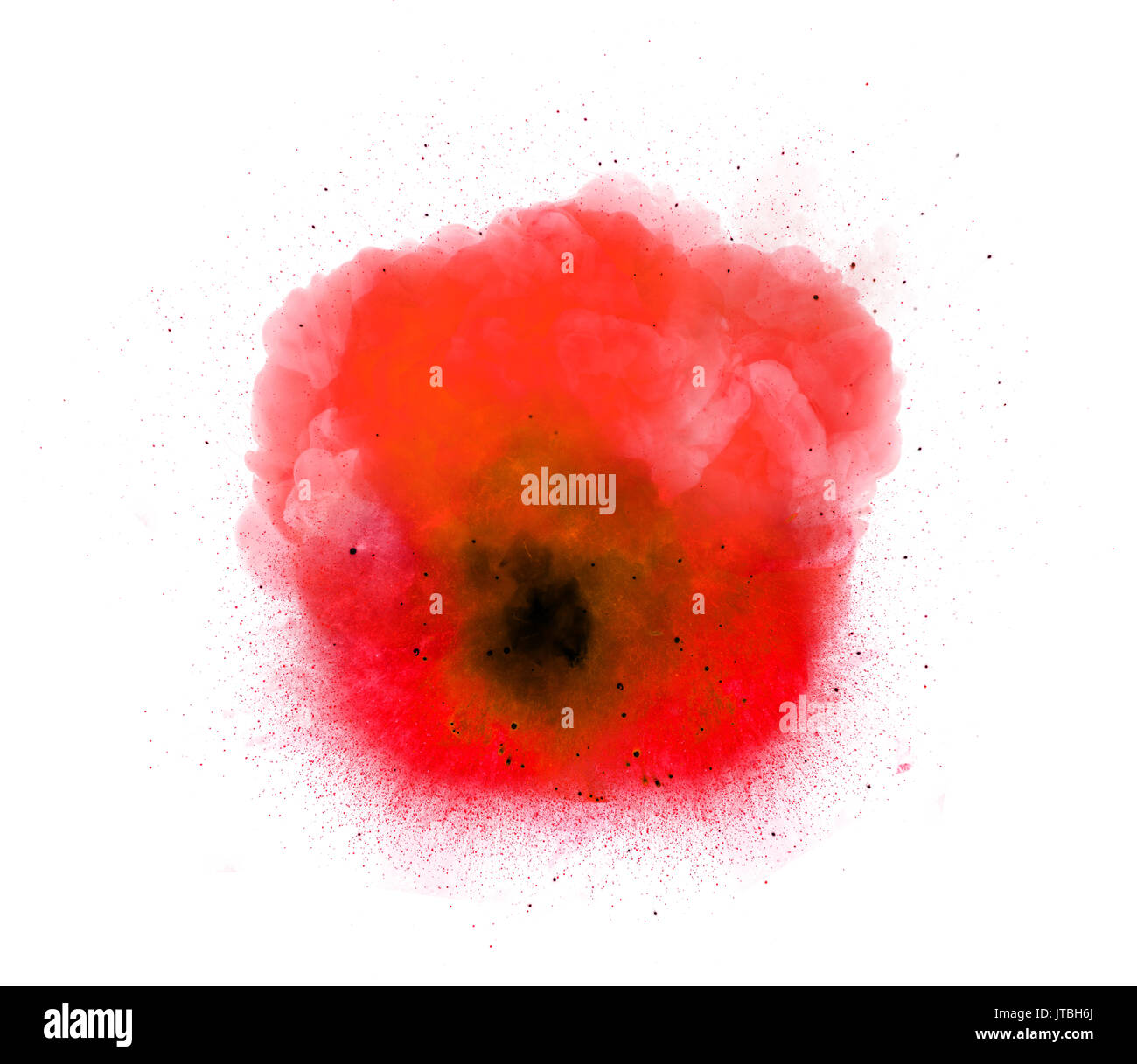 Abstract, red explosion of fire against white background Stock Photo ...