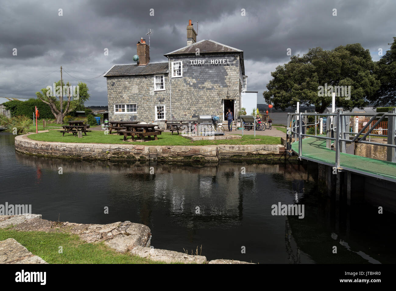 Exeter ship Canal at turf locks, turf hotel, Devon, England, Exeter ...
