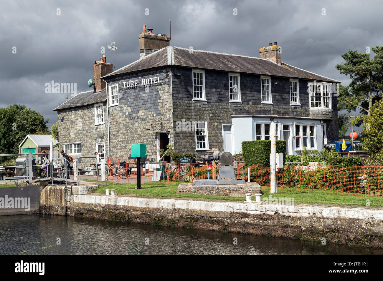 Exeter ship Canal at turf locks, turf hotel, Devon, England, Exeter ...