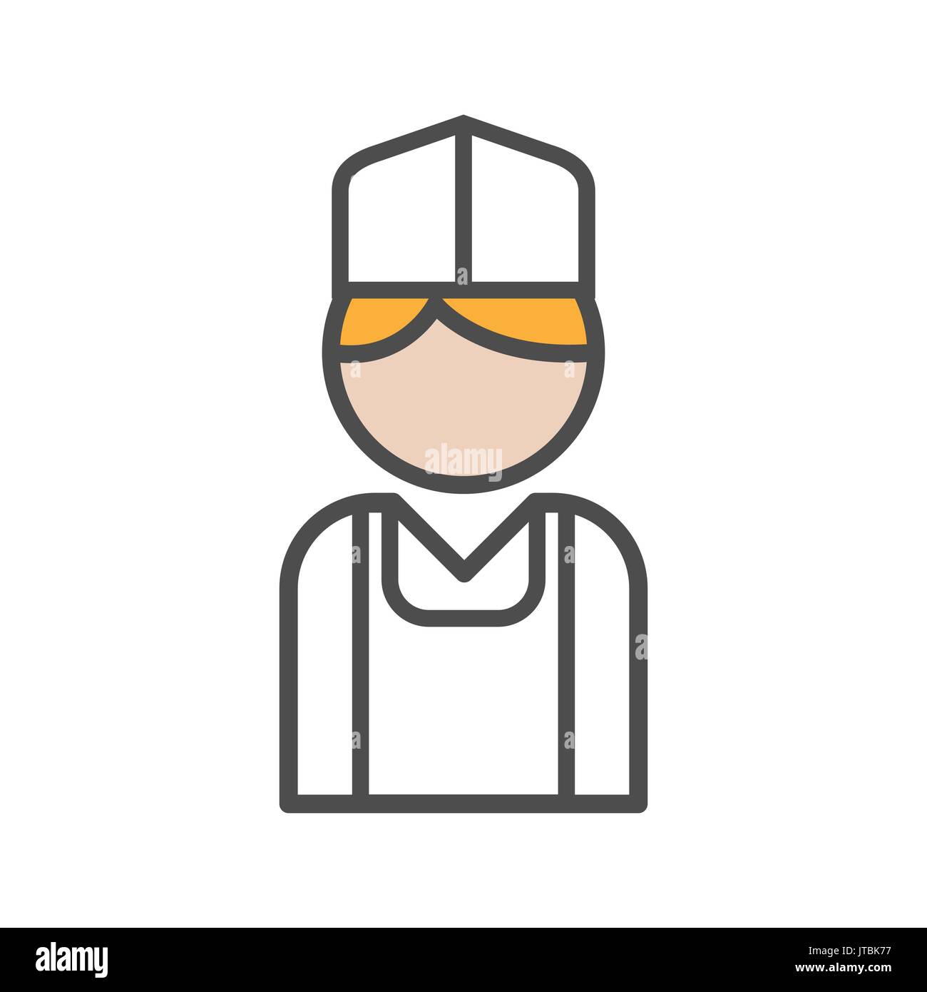 Baker icon with blond hair on white background Stock Vector Image & Art ...