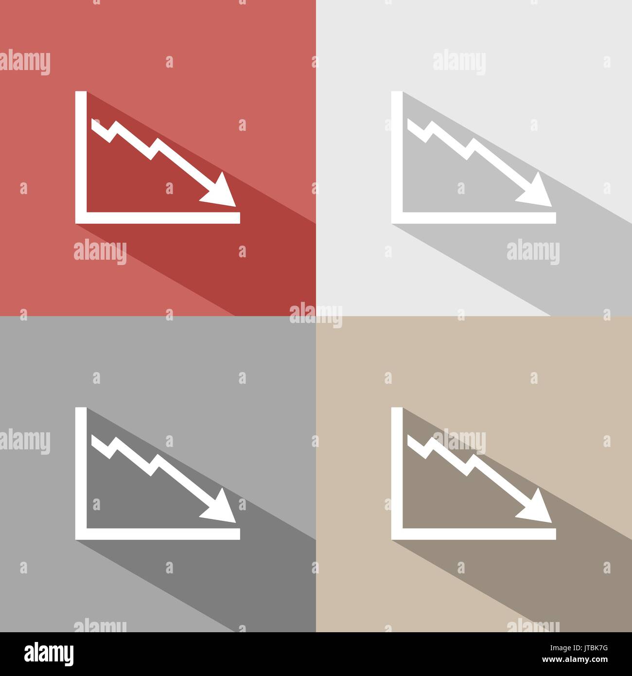 Downward chart icon business Stock Vector Images - Alamy