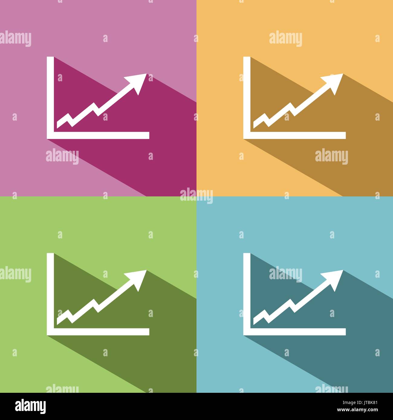 Benefits chart icon with shade on colored background Stock Vector Image ...