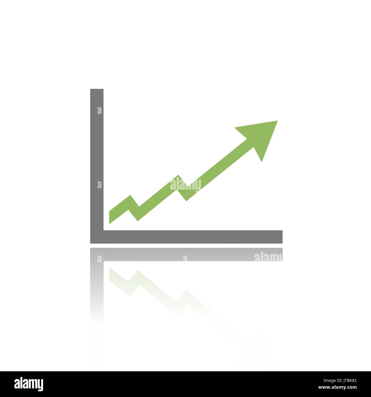 Benefits chart icon with reflection on white background Stock Vector ...