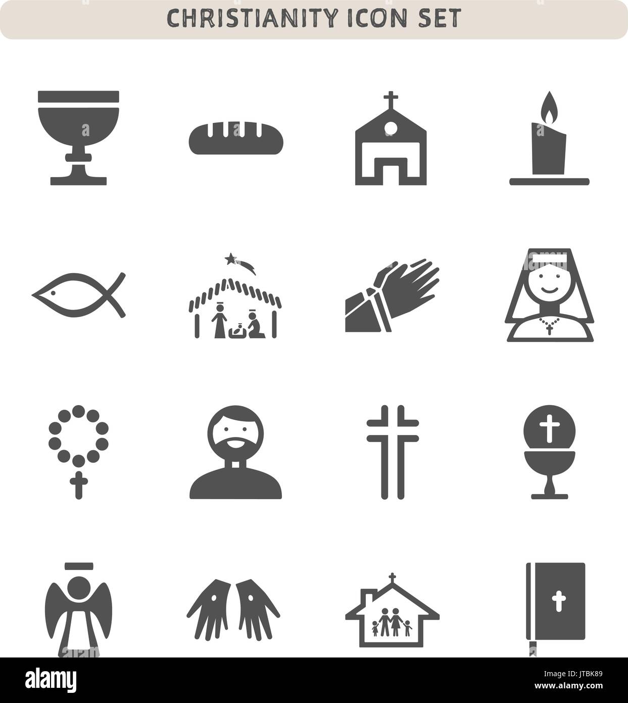 Christianity icons set on white background Stock Vector Image & Art - Alamy