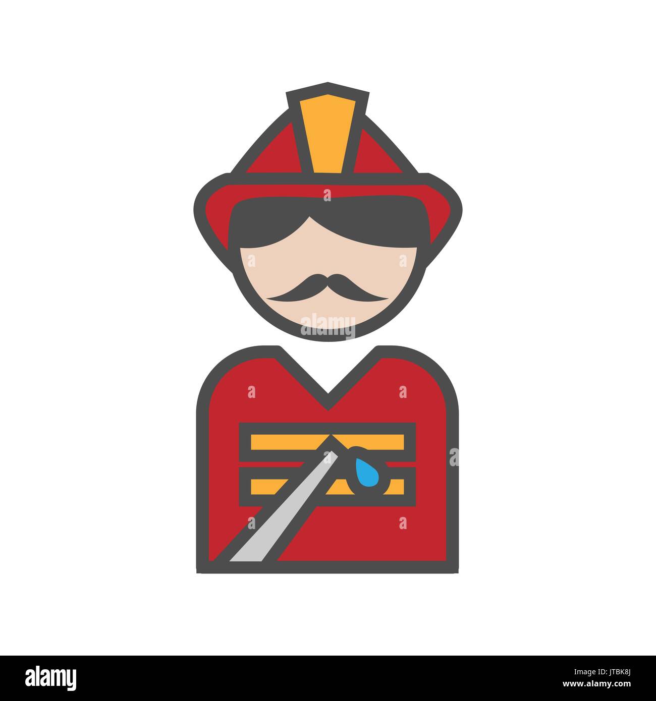 Fireman icon with uniform on white background Stock Vector Image & Art ...