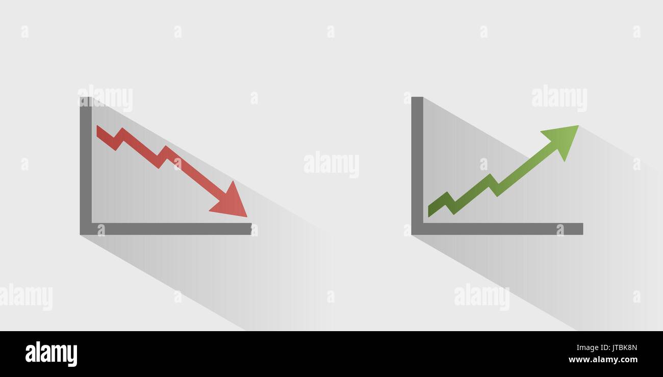 Graphic statistics icons with shadow on grey background Stock Vector ...