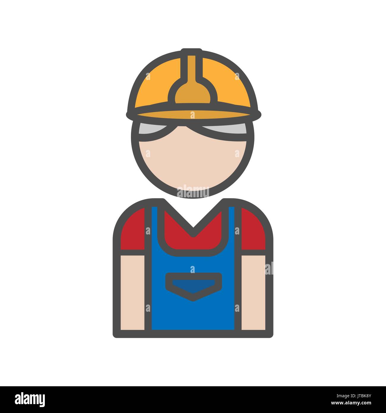 Mason icon with uniform on white background Stock Vector Image & Art ...