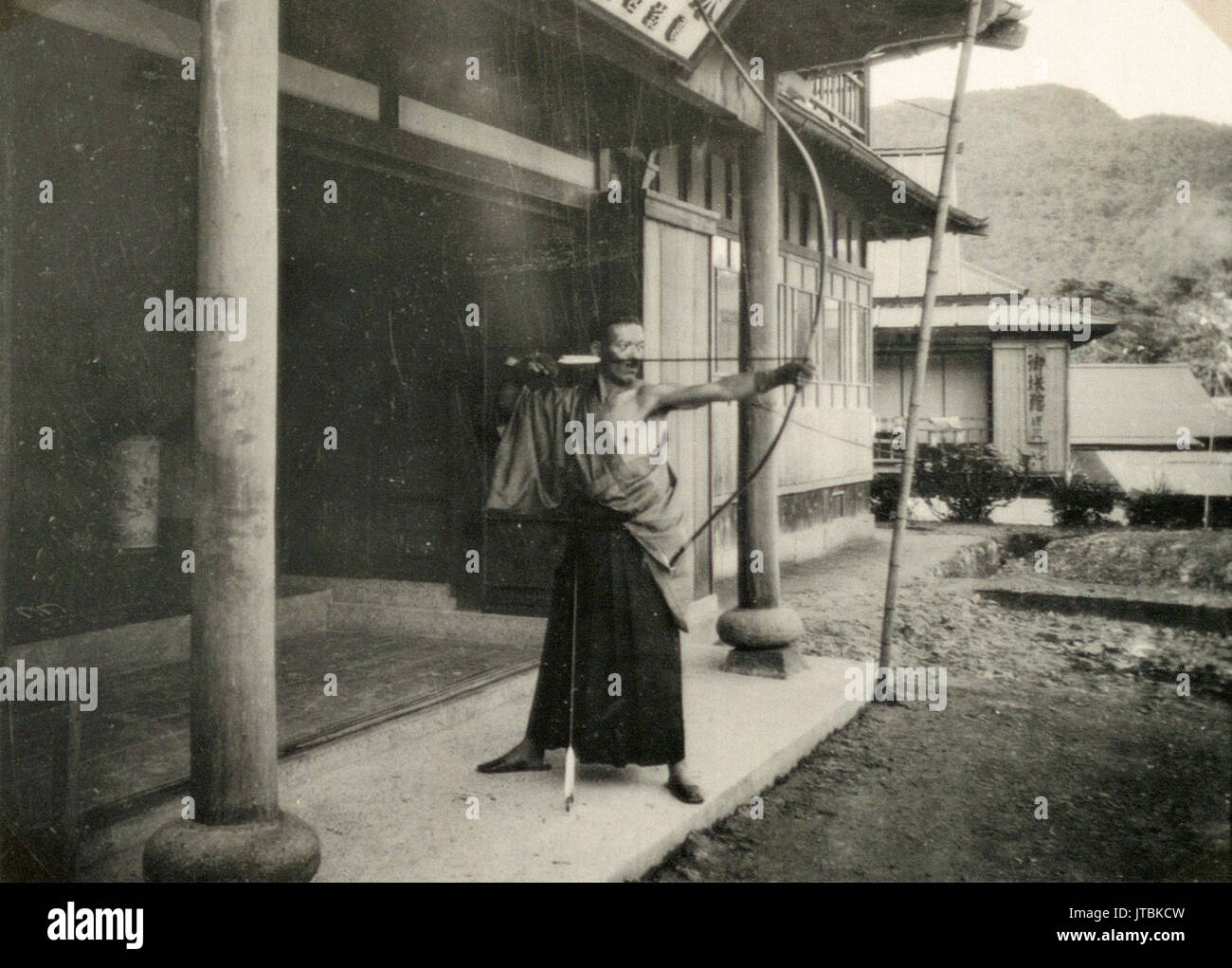 Japanese weapon Archer in Unzen, Japan. 1935 Stock Photo - Alamy
