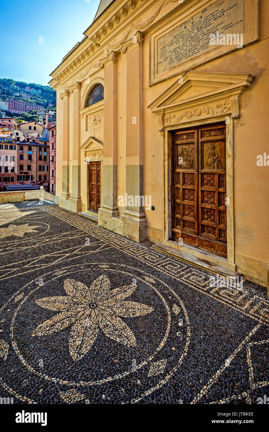 Italy Liguria Camogli - Risseu (typical Ligurian mosaic made of river ...
