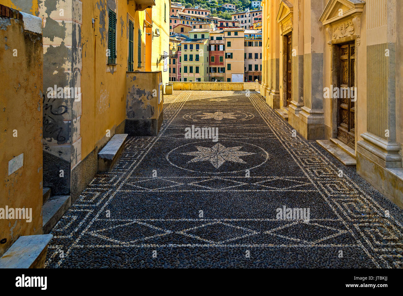 Italy Liguria Camogli - Risseu (typical Ligurian mosaic made of river ...