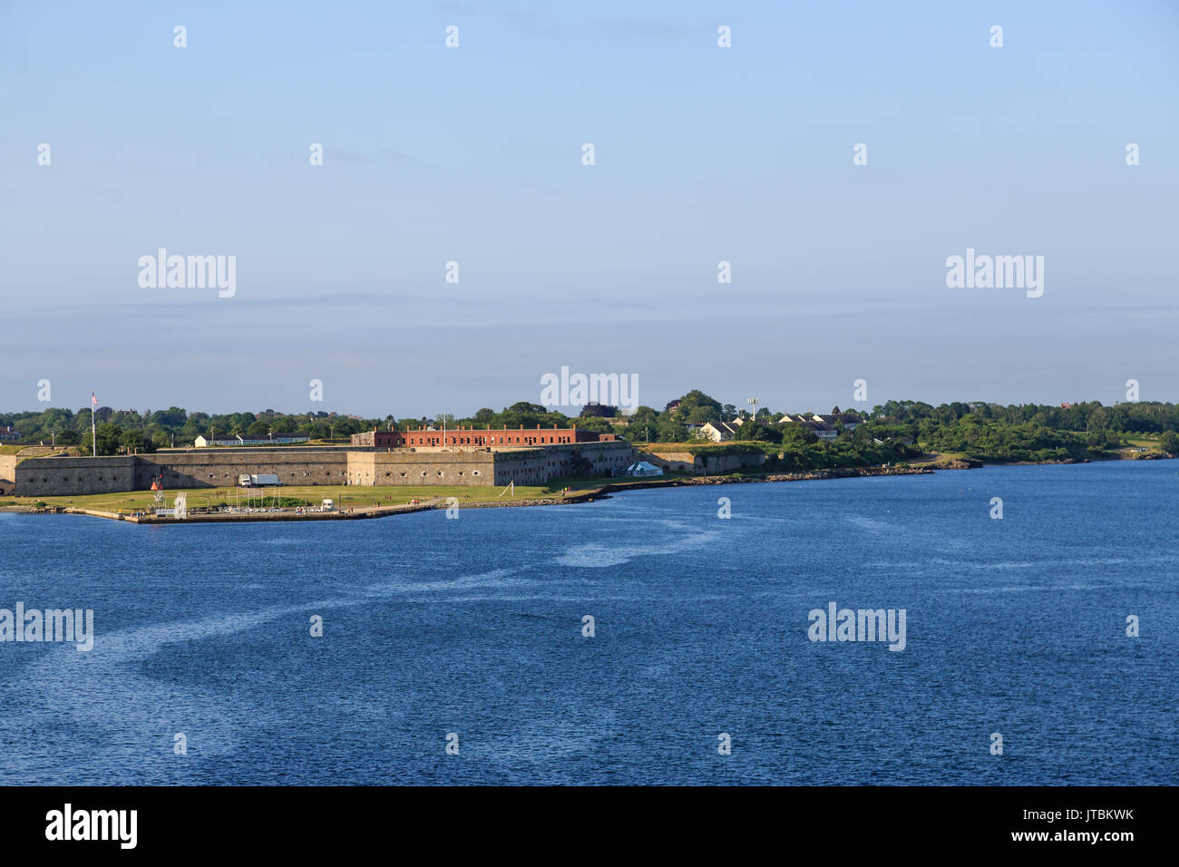 View of Fort Adams in Newport, Rhode Island from the sea Stock Photo ...
