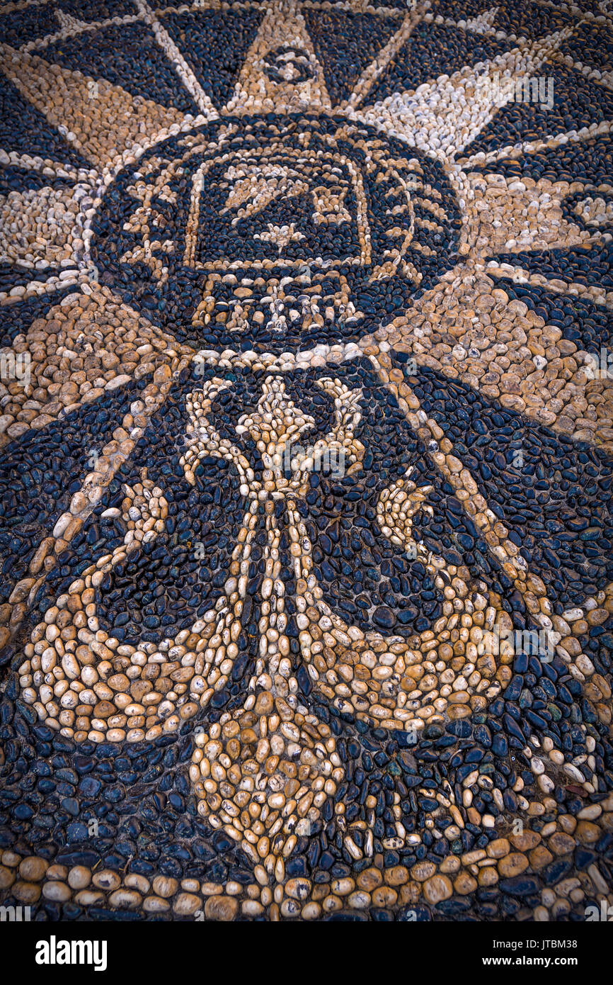 Typical ligurian mosaic made of river stones hi-res stock photography ...