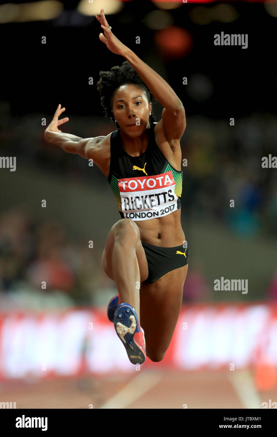 Jamaica's Shanieka Ricketts in action during the Women's Triple Jump ...