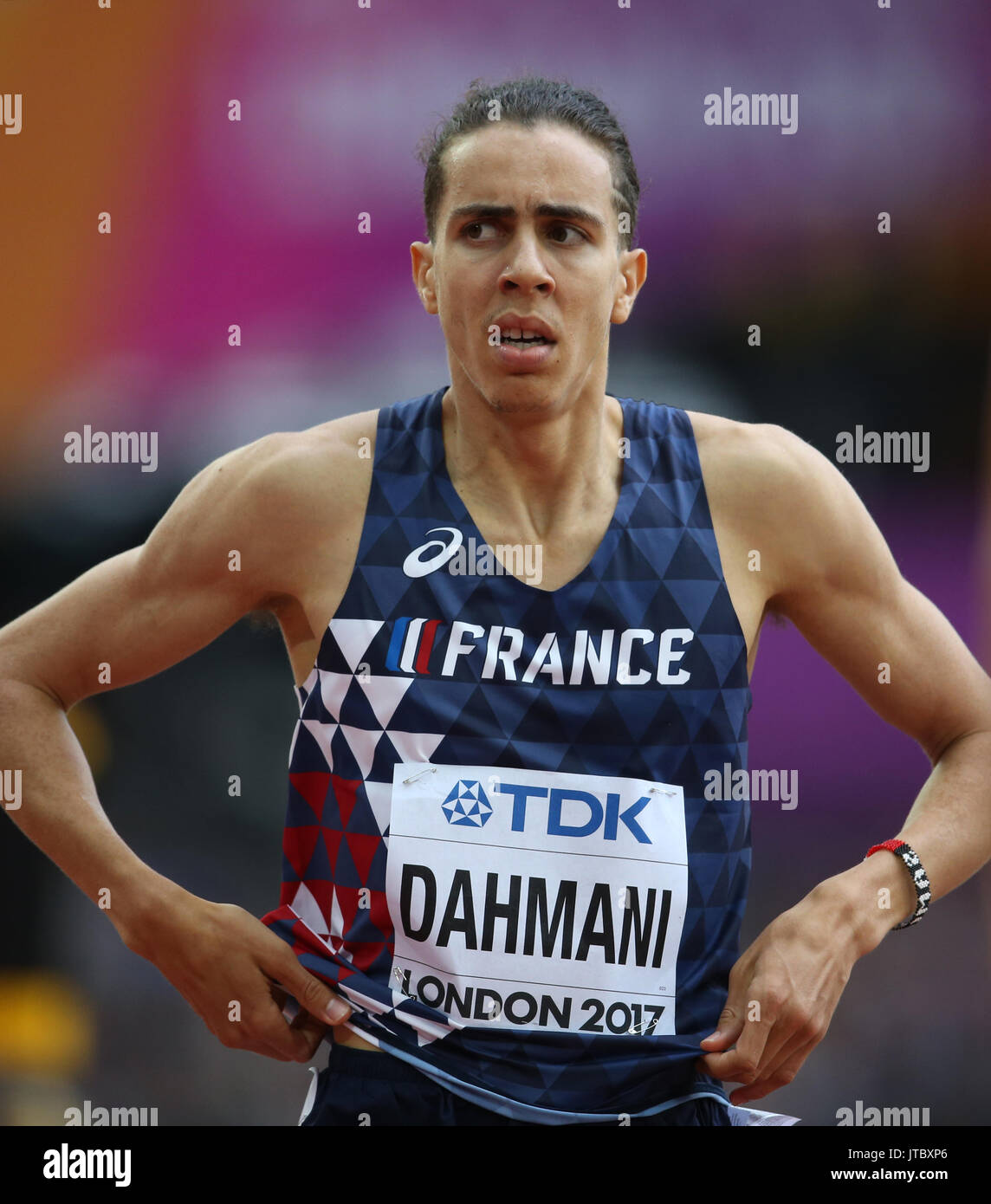 France's Samir Dahmani before the Men's 800m heat four during day two ...