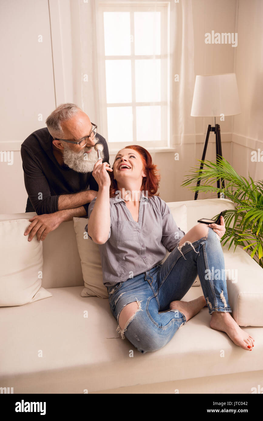 Senior couple fooling around hi-res stock photography and images - Alamy
