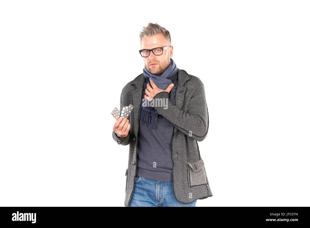 Man having flu symptoms Stock Photo - Alamy