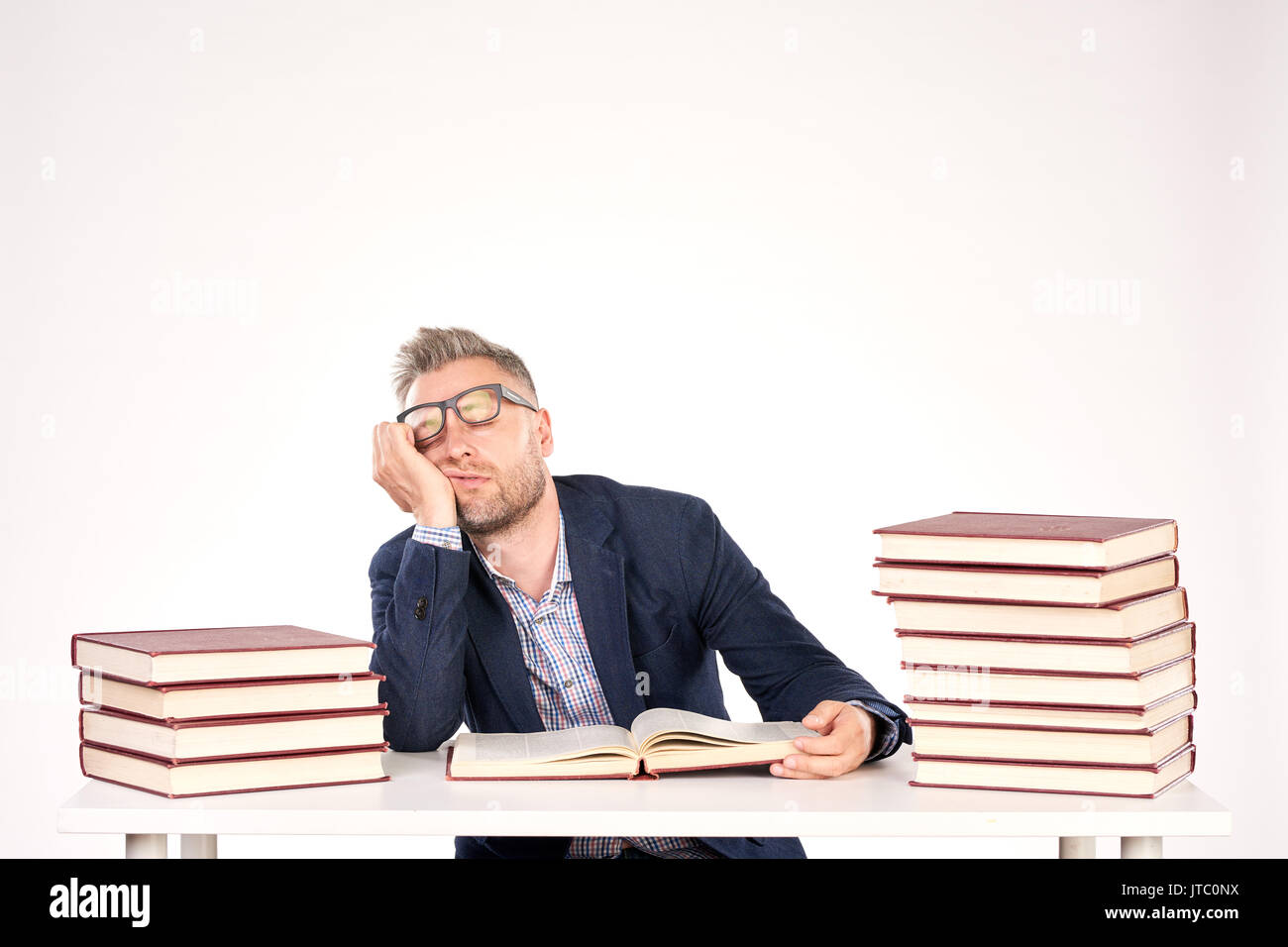 Nerd teacher and tired hi-res stock photography and images - Alamy