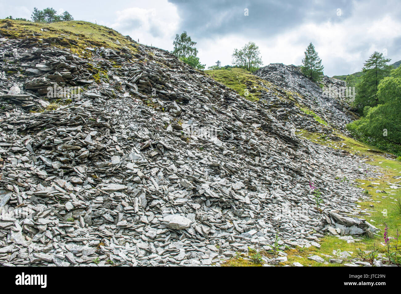 Tilberthwaite Slate Quarry Spoil Heap Lake District National Park Stock ...
