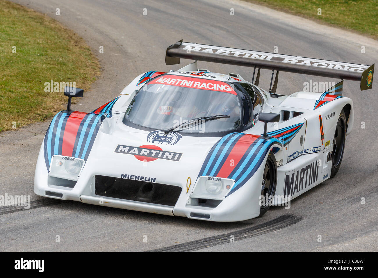 1984 Lancia-Ferrari LC2 Group C Le Mans endurance racer with driver ...